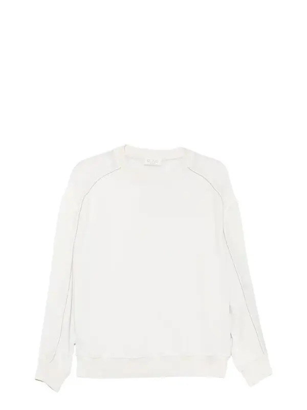 Brunello Cucinelli Sheer-panel Monili-chain Sweatshirt - Neutrals