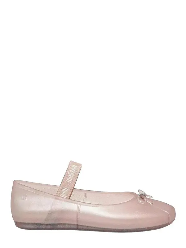 Melissa Sophie Glitter-effect Bow-detail Ballet Flats - Pink