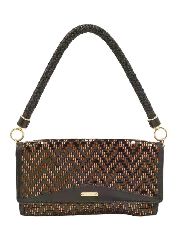 Burberry Chevron-patterned Leather Tote Bag - Black