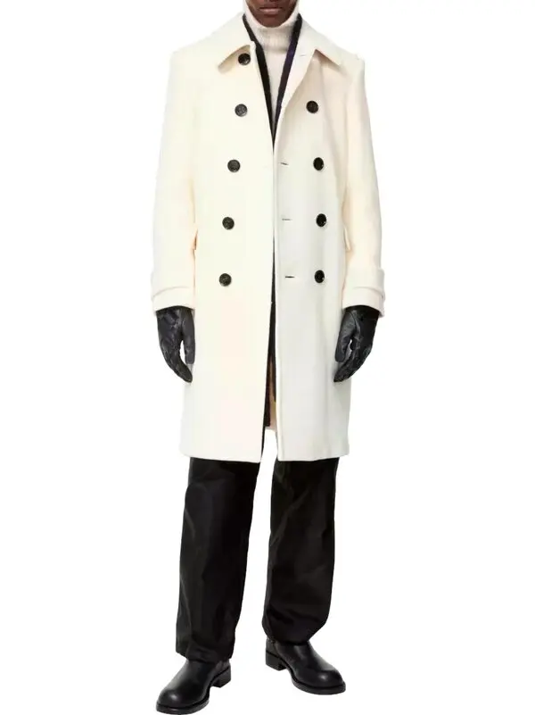 Burberry Wool Blend Pea Coat - Neutrals