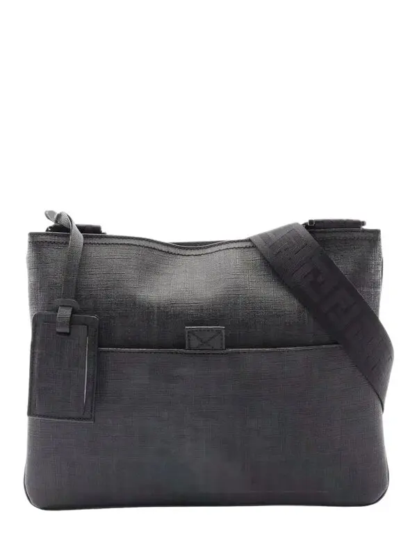 Fendi 2010s Zucca Shoulder Bag - Black