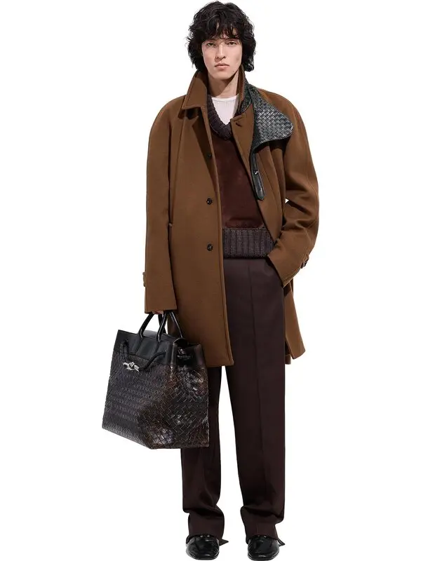 Bottega Veneta Wool And Cashmere Coat - Sepia Brown