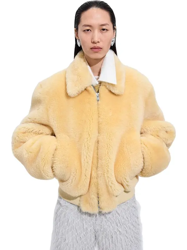 Bottega Veneta Shearling Blouson - Butter