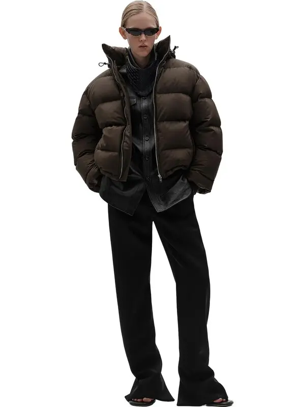 Bottega Veneta Cotton And Nylon Twill Puffer Jacket - Wenge