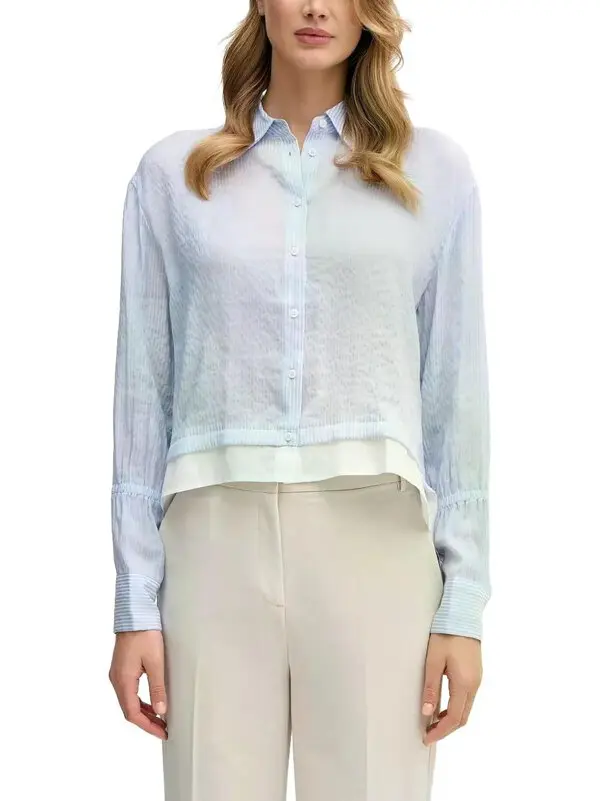 Sisley Striped Layered Shirt - Blue