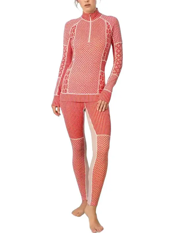 Kari Traa Smekker Rose Geometric-patterned Base Layer - Red