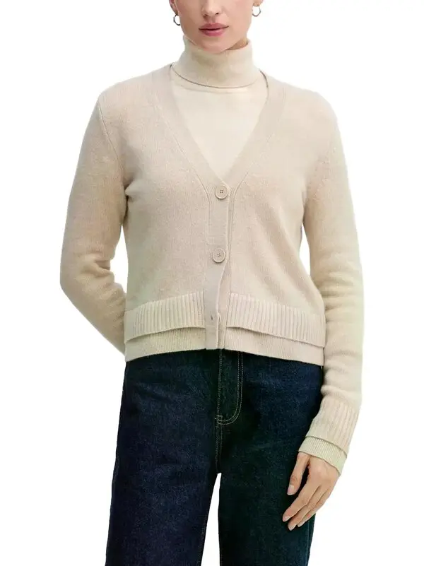 Sisley V-neck Cardigan - Neutrals