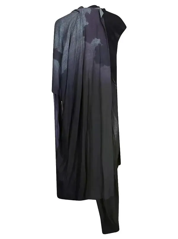 Yohji Yamamoto Graphic-print Asymmetric Dress - Black