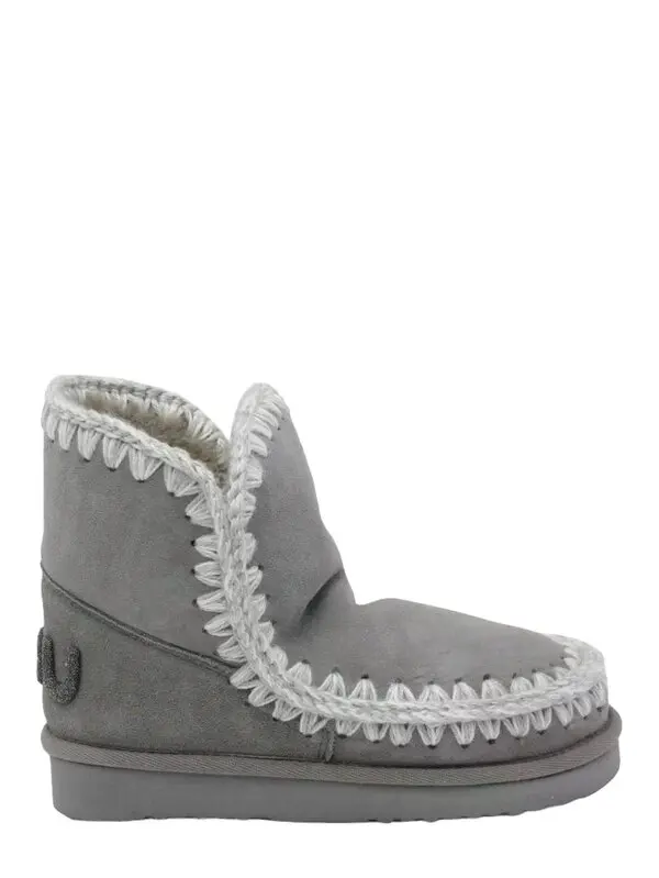 Mou Eskimo Crochet-trim Glitter-logo Boots - Grey