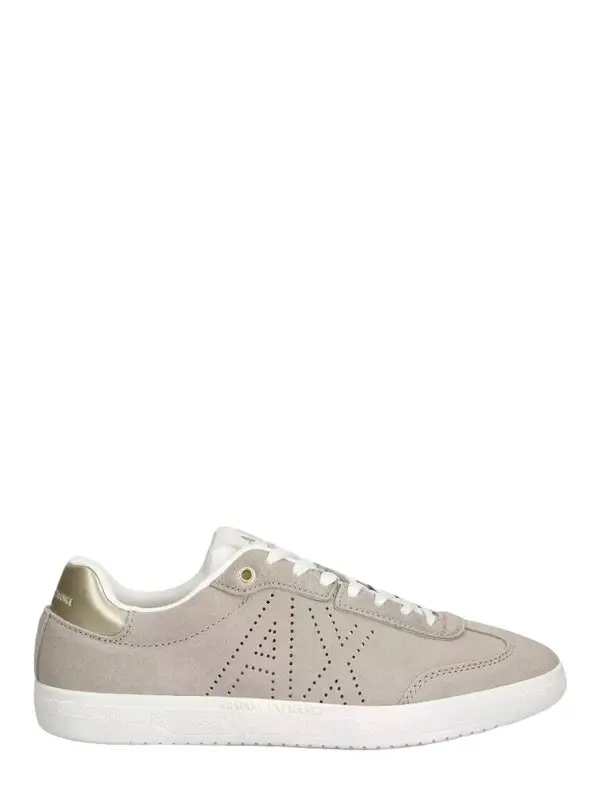 Armani Exchange Perforated Logo Sneakers - Neutrals