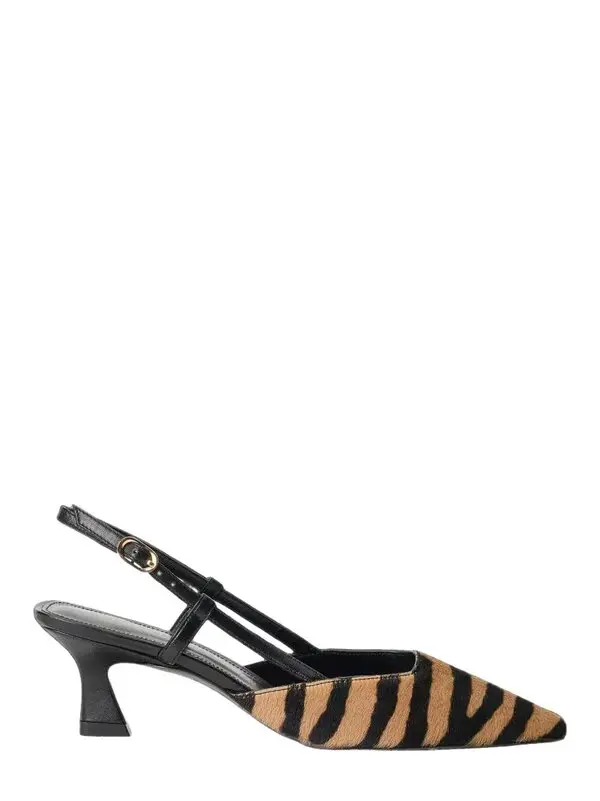 STUART WEITZMAN Vinnie Zebra-print Slingback Pumps - Brown
