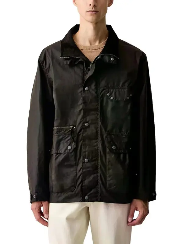 Barbour Corduroy-collar Waxed Jacket - Brown