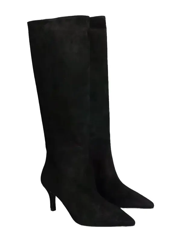 BIANCADI Pointed-toe Suede Boots - Black