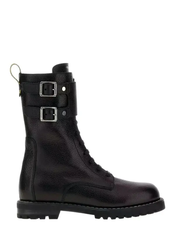 Fendi Commando Buckle-detail Biker Boots - Black
