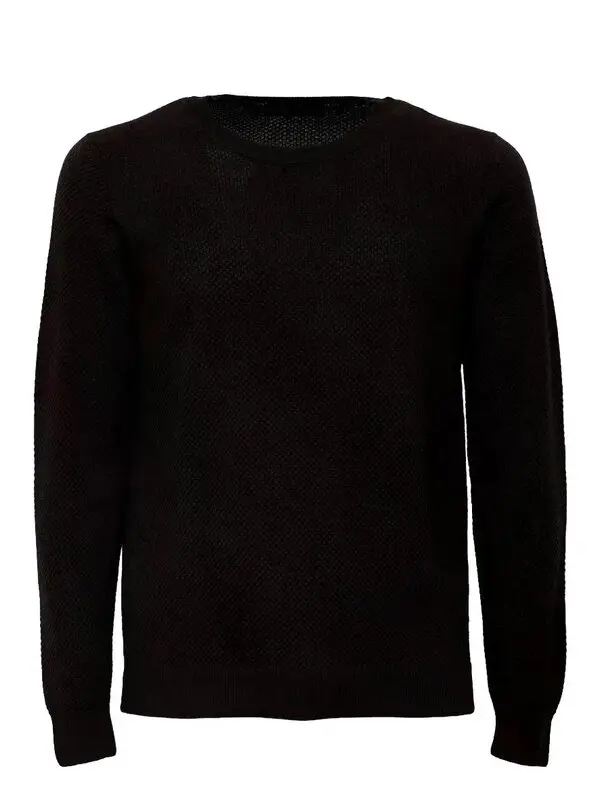 ZANONE Waffle-knit Long-sleeve T-shirt - Black