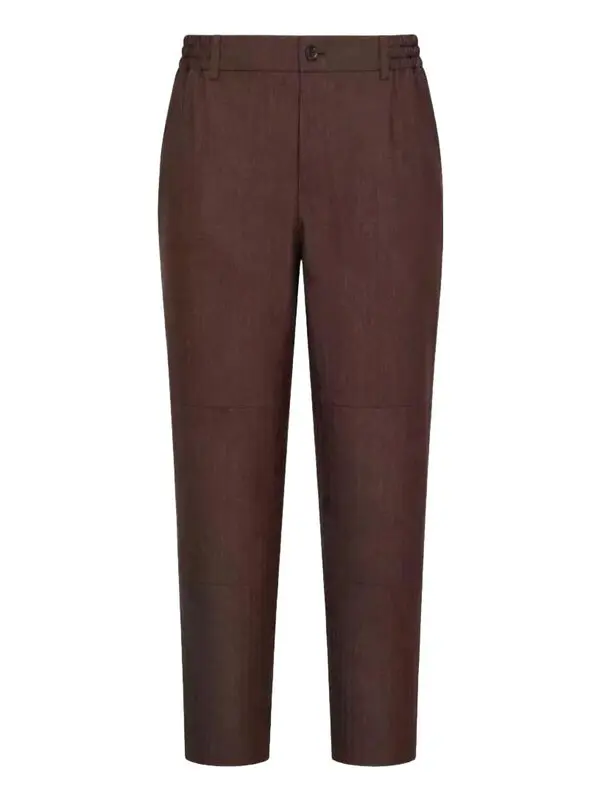 Comme Des Garçons Herringbone Elasticated-waist Trousers - Brown
