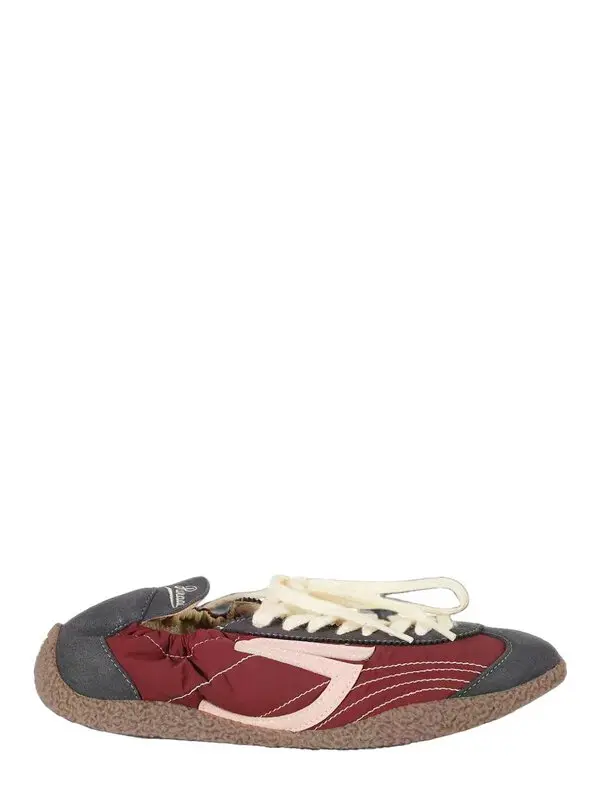 PURAAI 9.01 Corsa Leather-trim Low-top Sneakers - Red