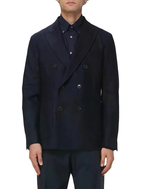 BROOKSFIELD Double-breasted Wool Coat - Blue