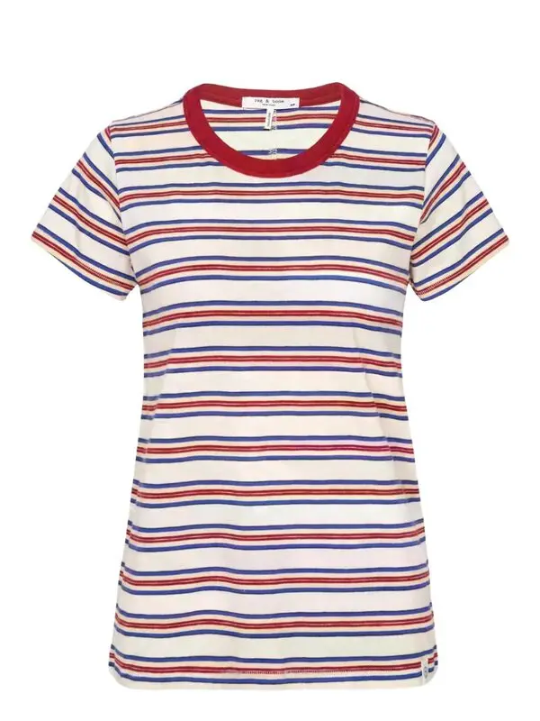 Rag & Bone Slub Striped T-shirt - Red