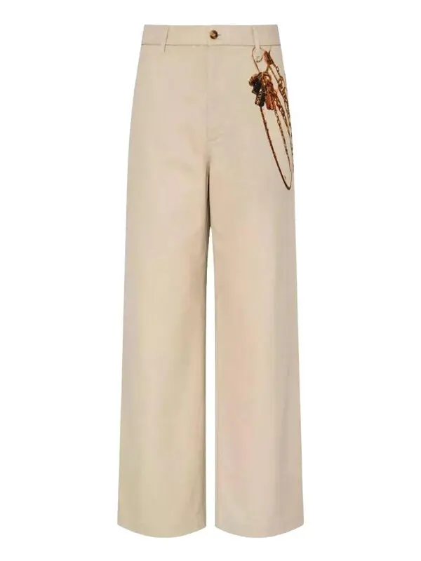 DOUBLET Trompe L'oeil Embroidered Trousers - Neutrals