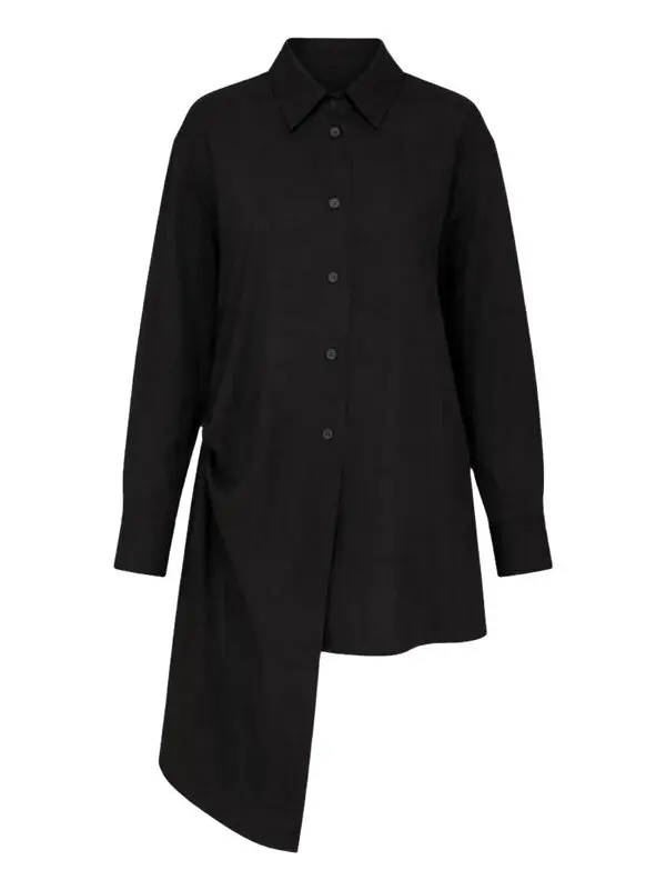 Yohji Yamamoto Tucked Draped Blouse - Black
