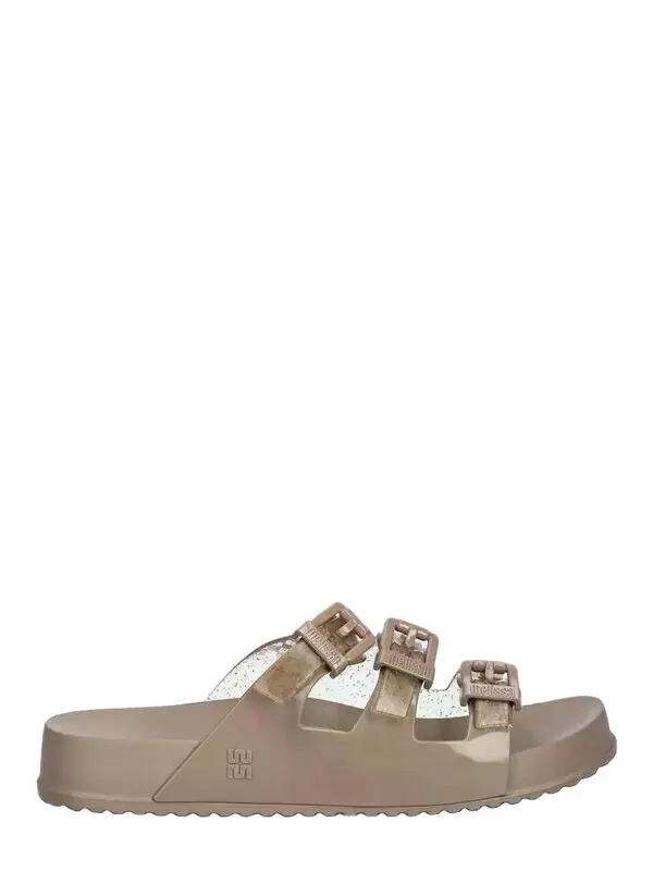 Melissa Cozy Buckle-fastening Glitter-effect Slides - Neutrals