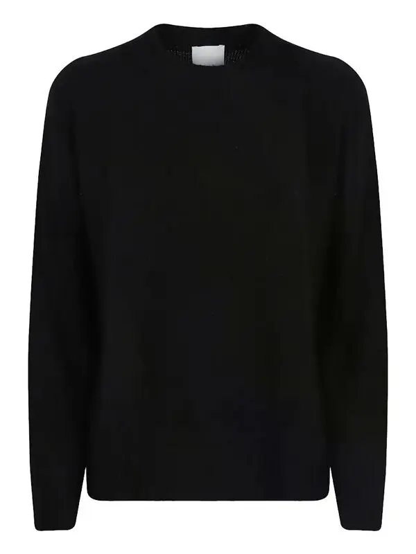 ALLUDE Crew-neck Cashmere Sweater - Black