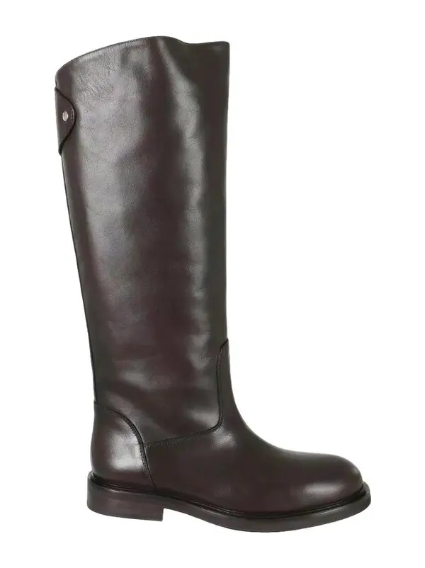 POEVE Asiago Leather Knee-high Boots - Brown