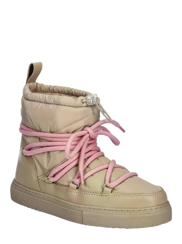 Inuikii Quilted Lace-up Ankle Boots - Neutrals