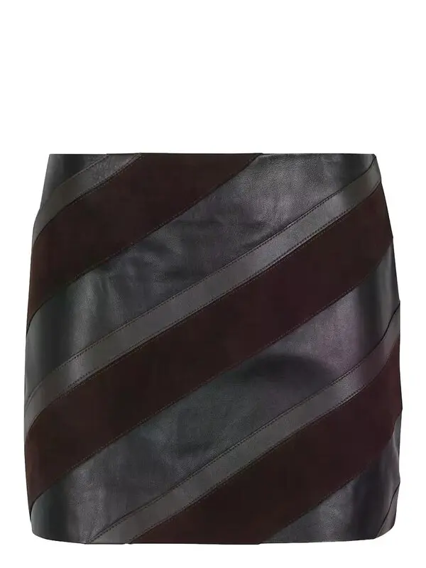 P.a.r.o.s.h Mulholland Striped Panelled Mini Skirt - Black