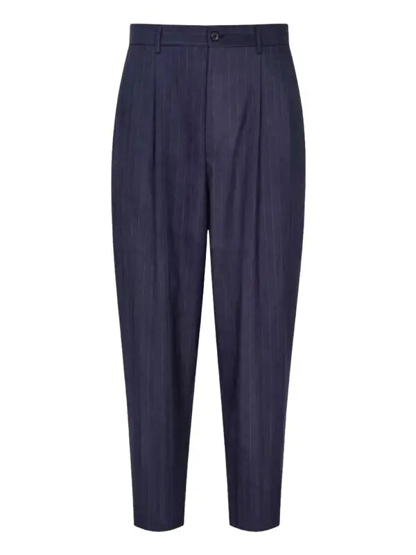 Comme Des Garçons Pinstripe-pattern Wool Trousers - Blue