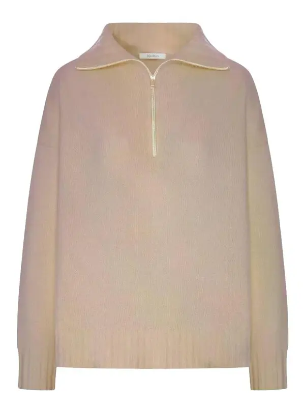 Max Mara Half-zip Wool Sweater - Neutrals