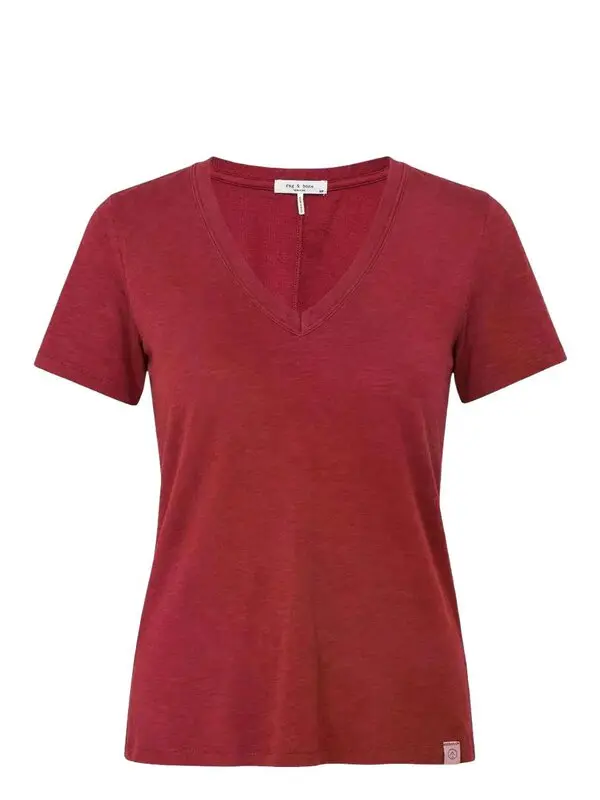 Rag & Bone Slub V-neck T-shirt - Red