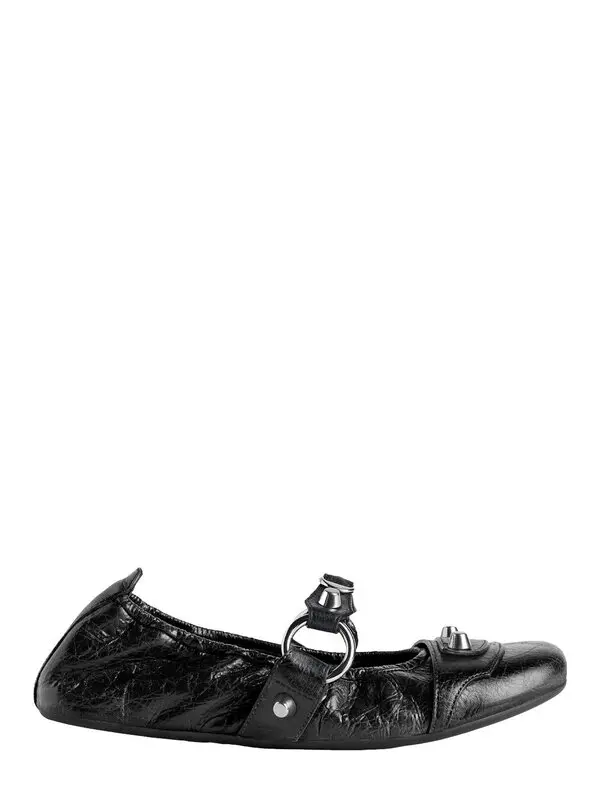 Balenciaga Arena Leather City Ballet Flats - Black