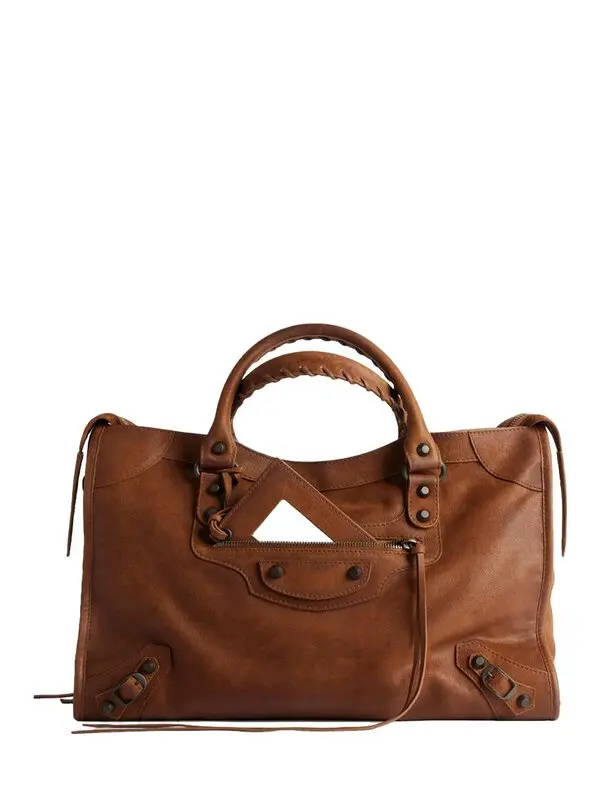 Balenciaga Medium Le City Bag In Vintage Caramel Leather - Brown