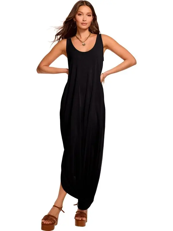 Ramy Brook Ellison Knit Scoop Neck Midi Dress - Black