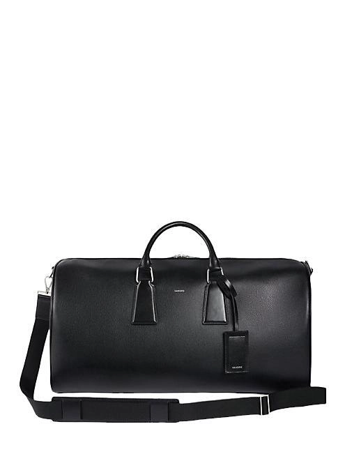 Sandro Brand-tab Leather Weekend Bag - Black
