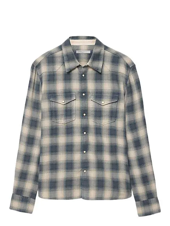 ALLSAINTS Brook Checked Long-sleeve Cotton Shirt - Blue Check