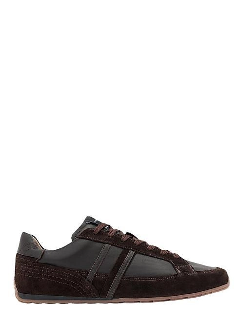 ALLSAINTS Liam Suede And Leather Trainers - Dark Brown