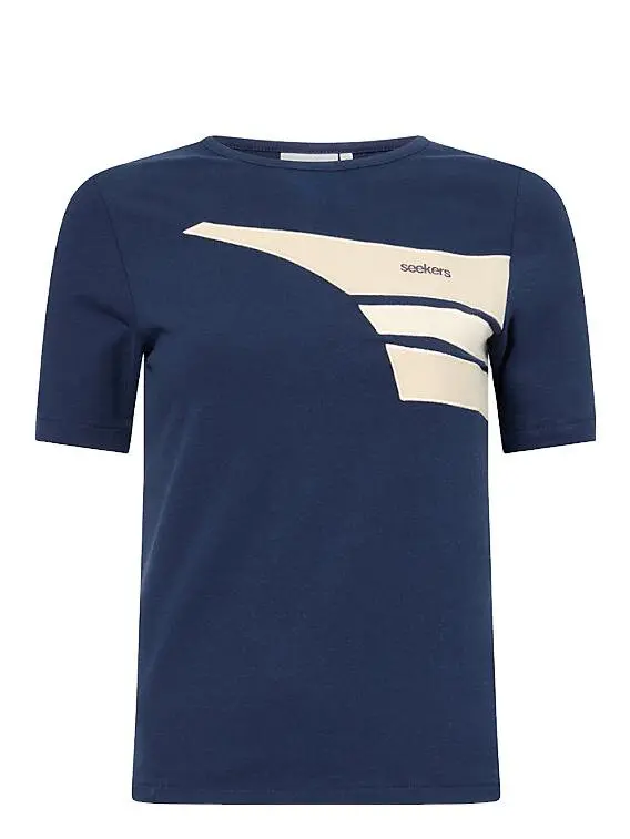 SISTERS & SEEKERS Seekola Baby Stretch-cotton T-shirt - Navy