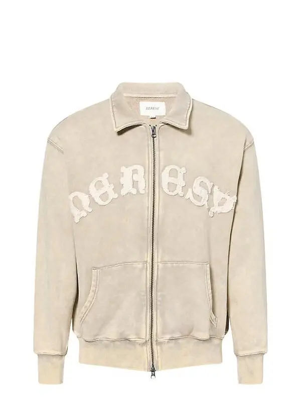HERESY Celtic Logo-embroidered Cotton Hoody - Fog