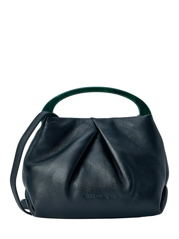 Dries Van Noten Structured Leather Handbag - Black