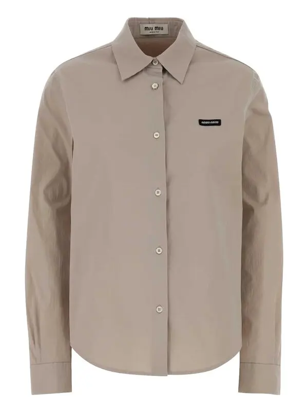 Miu Miu Stretch Poplin Shirt - Grey