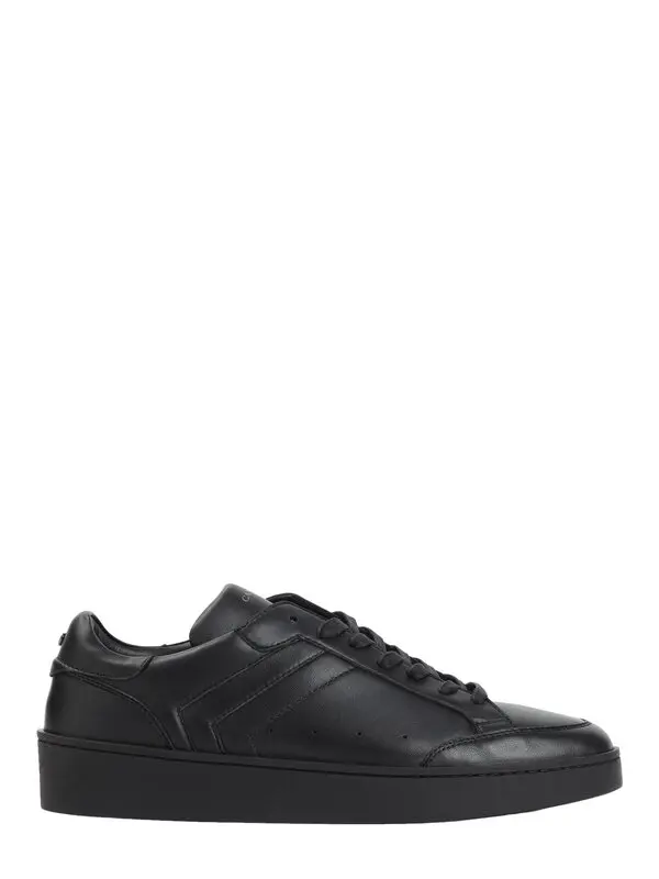 Canali Leather Sneaker With Rubber Sole - Black