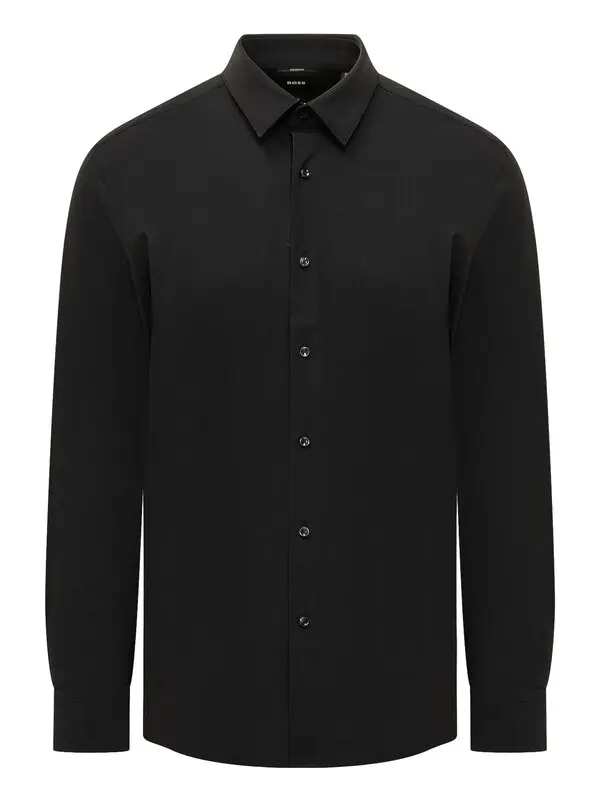 BOSS Stylish Shirt With Contemporary Collar And Button Closure - Black