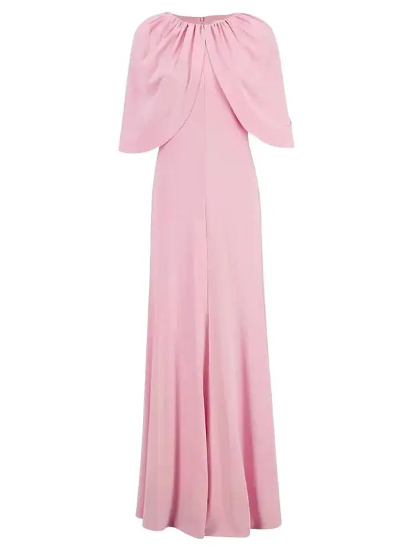 Roland Mouret Gathered Cape Maxi Dress - Pink