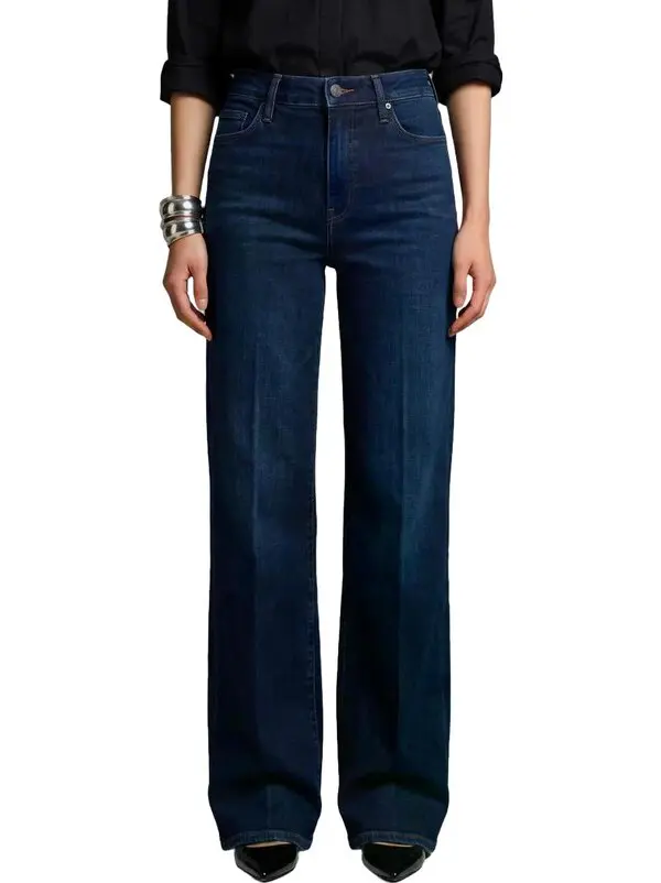 MOTHER Logo-embroidery Wide-leg Jeans - Blue
