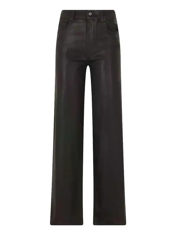 Paige Sasha Coated Logo-patch Straight-leg Jeans - Brown