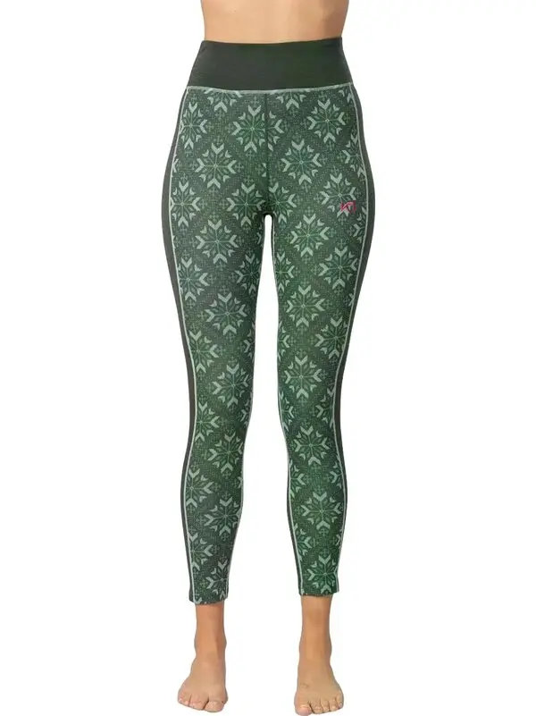 Kari Traa Iselin Snowflake-print Base-layer Leggings - Green