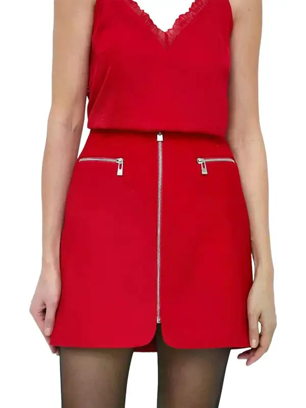 MORGAN Zip-detail Short Skirt - Red